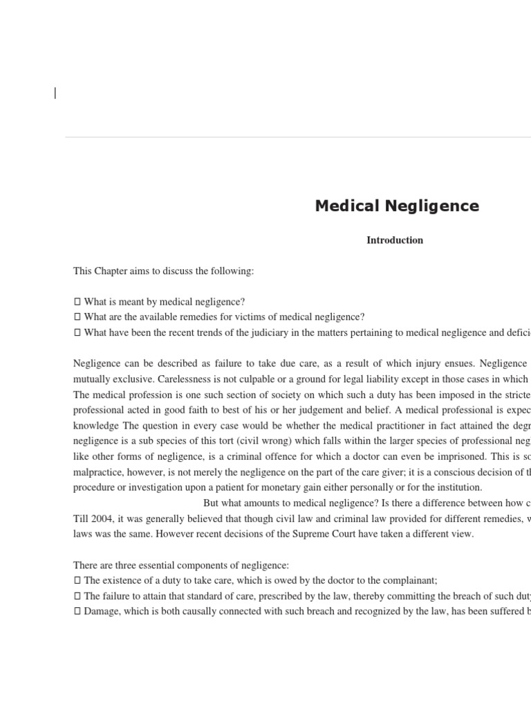 Medical Negligence | PDF | Medical Malpractice In The United States ...