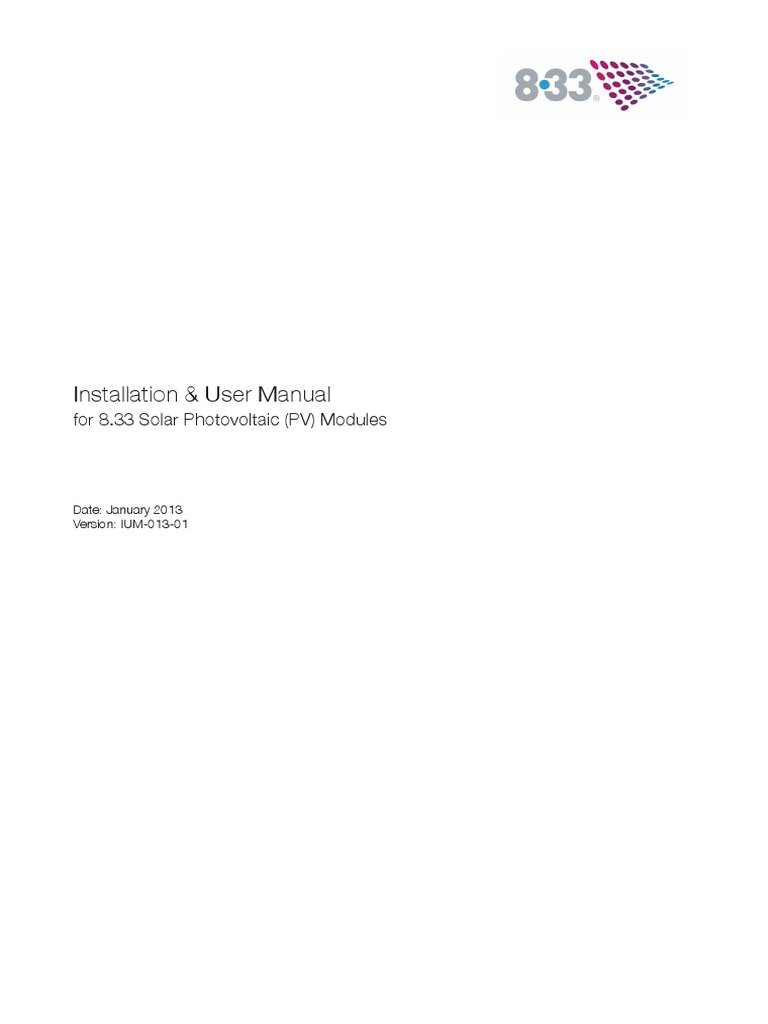 Solar Installation Manual | PDF | Photovoltaic System | Photovoltaics