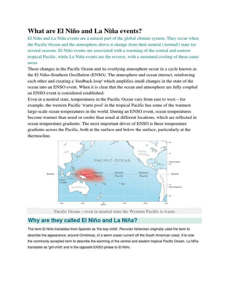 El Niño and La Niña Events | PDF | Sea Surface Temperature | Oceanography