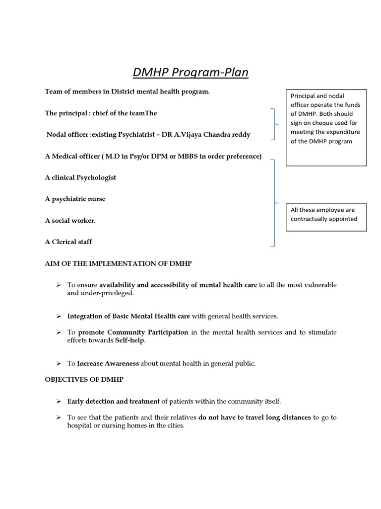 DMHP Program | Download Free PDF | Mental Health | Psychiatry