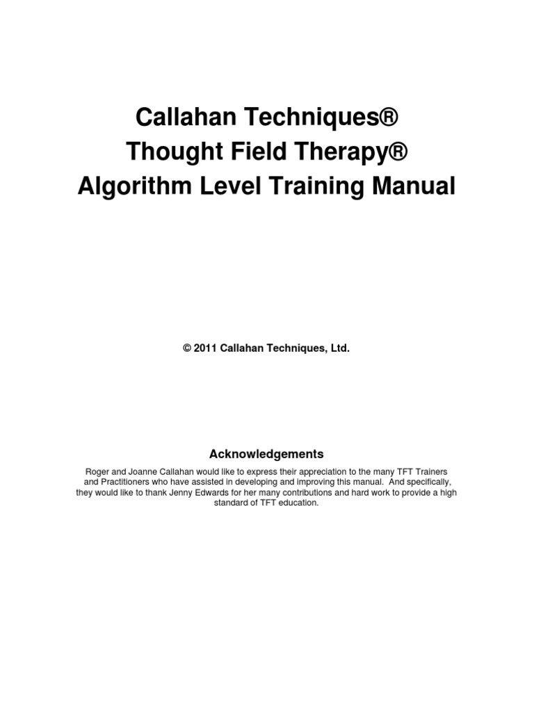 TFT Algorithm Manual | Download Free PDF | Allergy | Psychotherapy