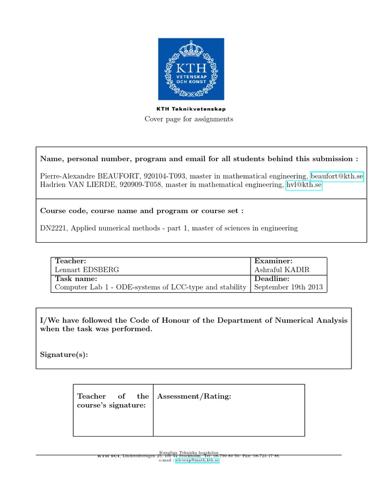 ODE Systems Stability Analysis Report | PDF | Stability Theory ...