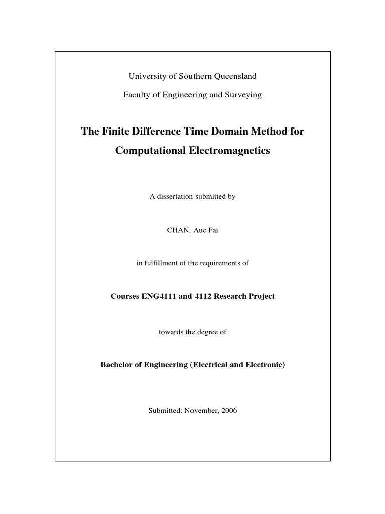 The Finite Difference Time Domain Method For Computational Electromagnetics Download Free Pdf