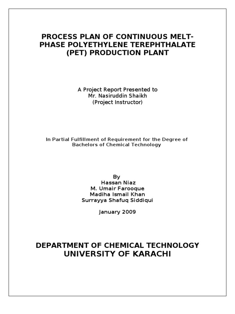 Final Project Report Plastic Bottle Manufacture | PDF | Recycling ...