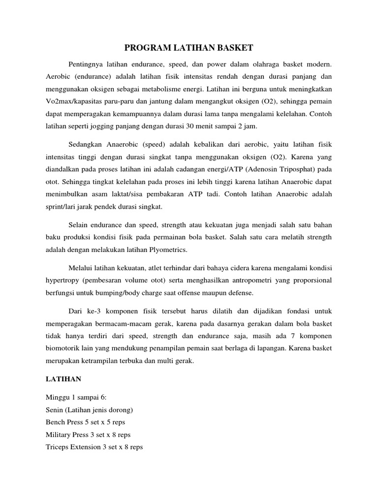 Program Latihan Basket | PDF | Kesehatan Holistik