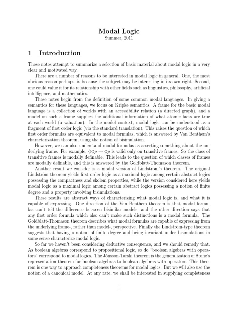 Introduction To The Modal Logic Pdf 