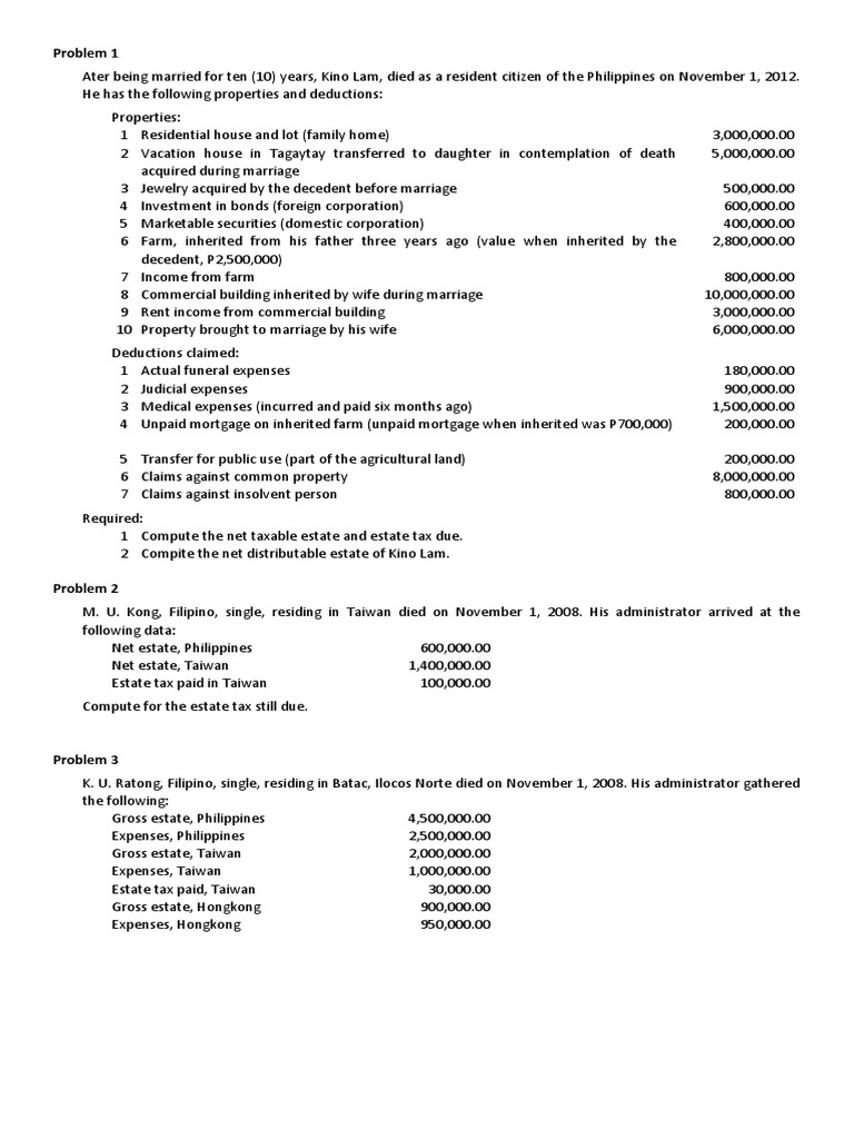 Estate Tax Computation Overview | PDF