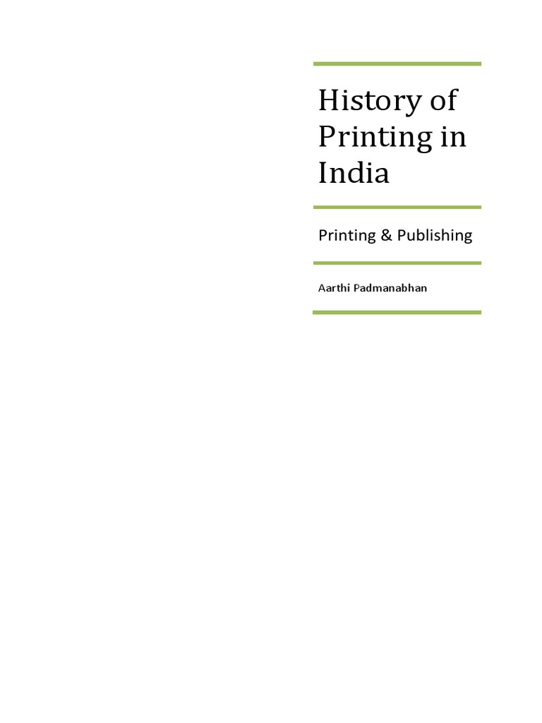 History of Printing in India | PDF | Printing | Religion And Belief