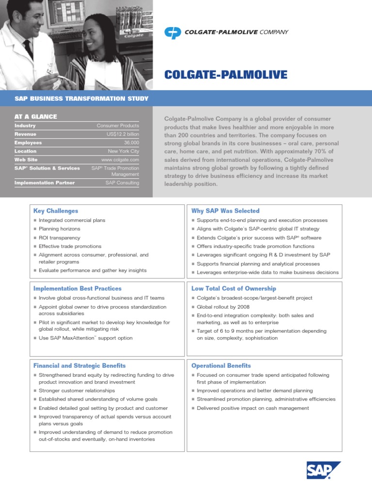 Colgate Palmolive | PDF | Sap Se | Strategic Management