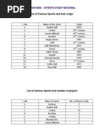 List of 100 Sports Names | PDF | Olympic Sports | Entertainment