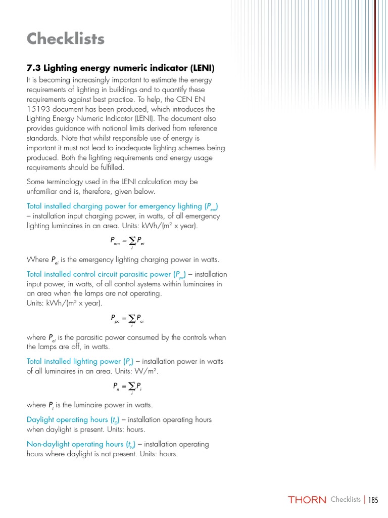 LENI Checklist | PDF