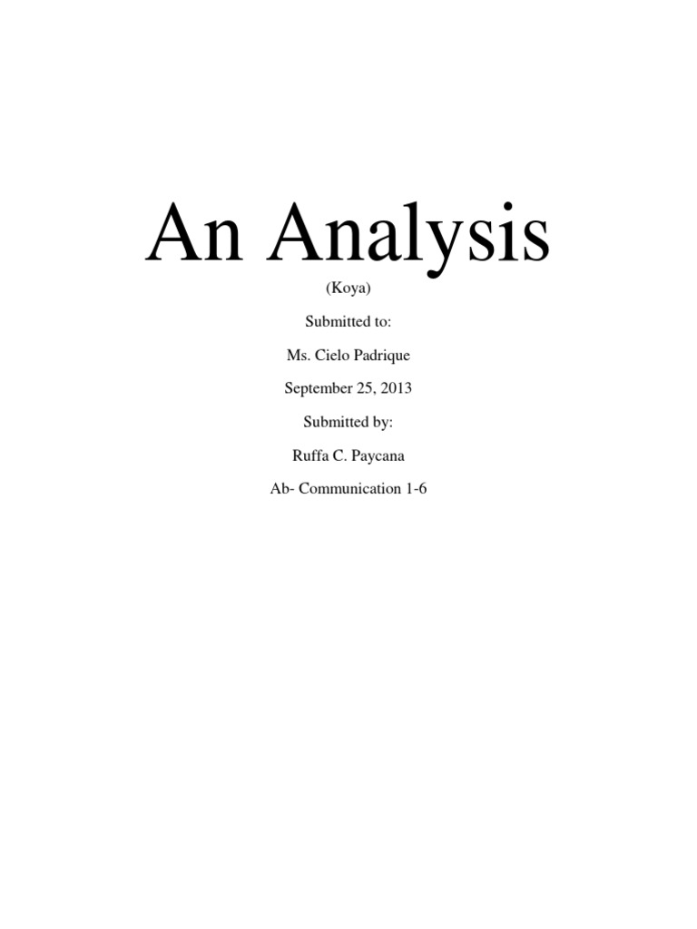 An Analysis in English | PDF
