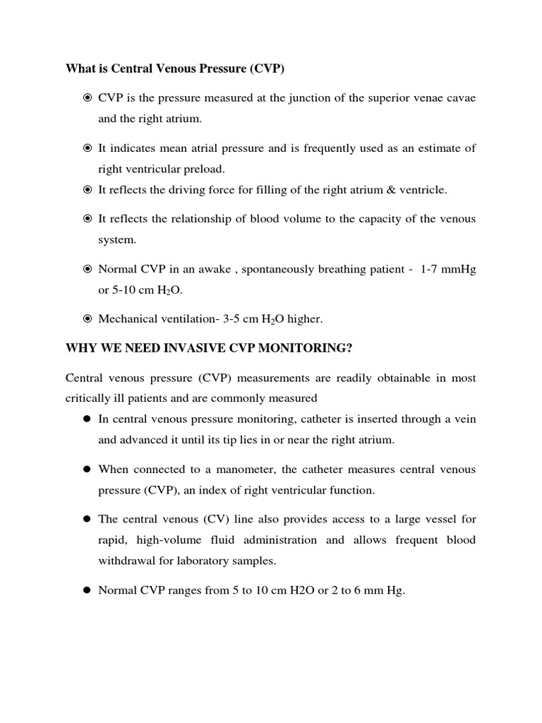 CVP | PDF | Vein | Intravenous Therapy