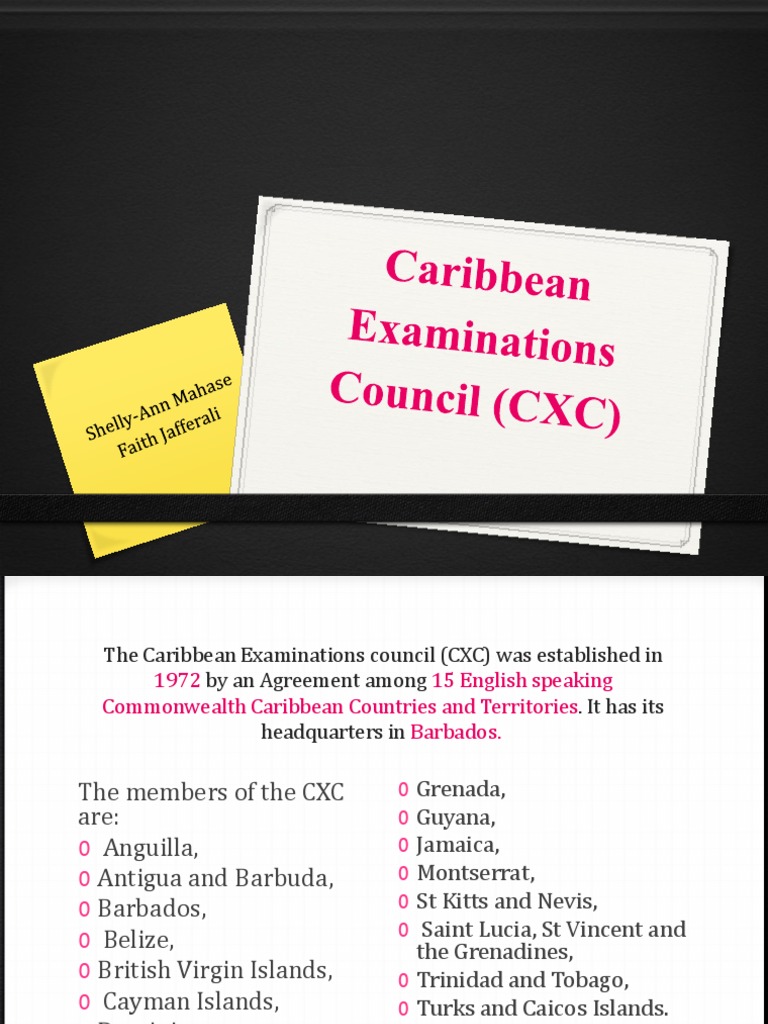 Caribbean Examinations Council (CXC) | Further Education | Schools