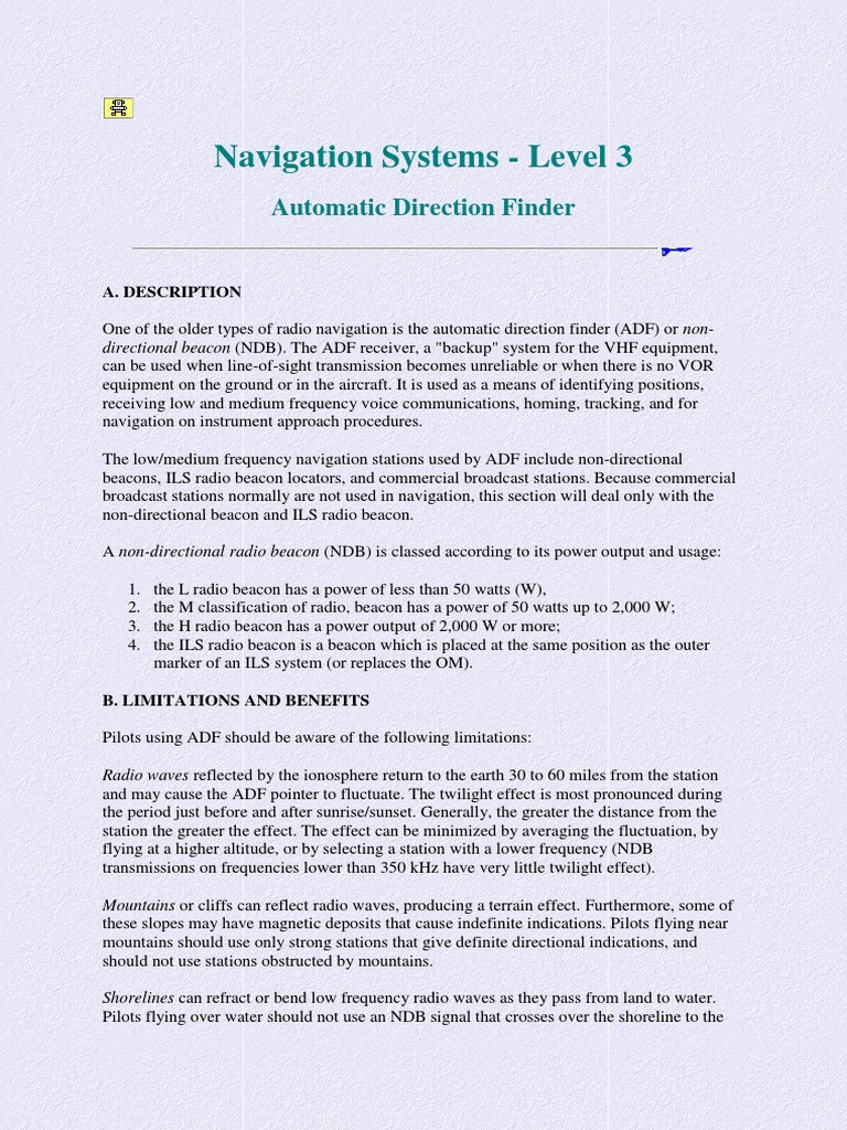 ADF (Automatic Direction Finder) | PDF | Radio | Wireless