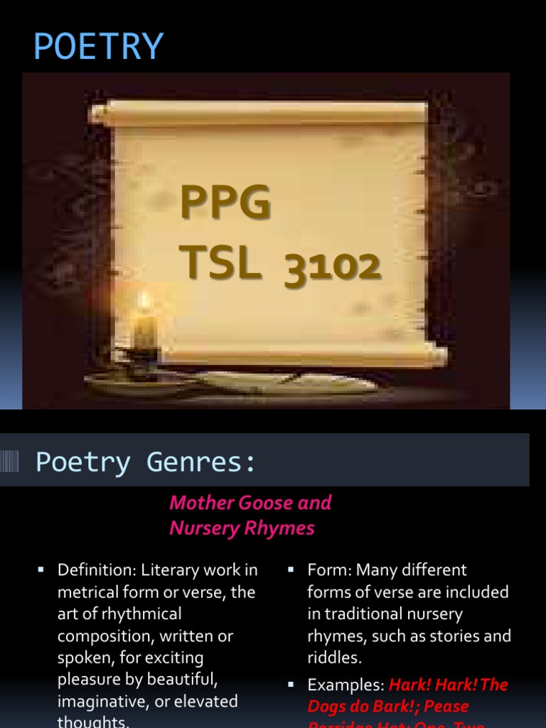 Slides On Types of Poems and Poetic Devices | Download Free PDF | Rhyme ...