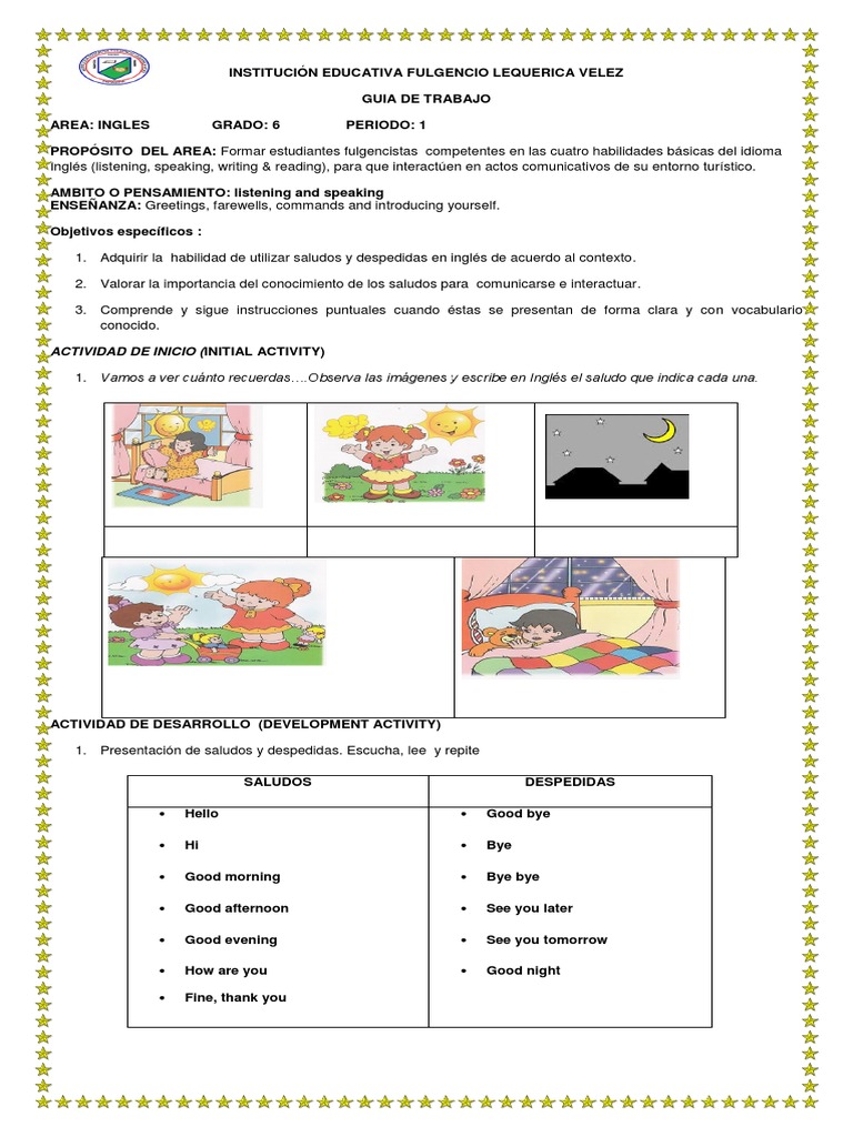 Guia N 1 Grado 6 Pdf