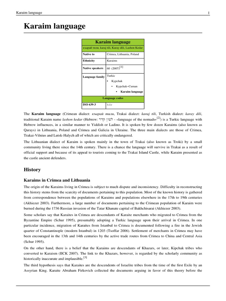 Karaim Language | Languages | Linguistics | Free 30-day Trial | Scribd