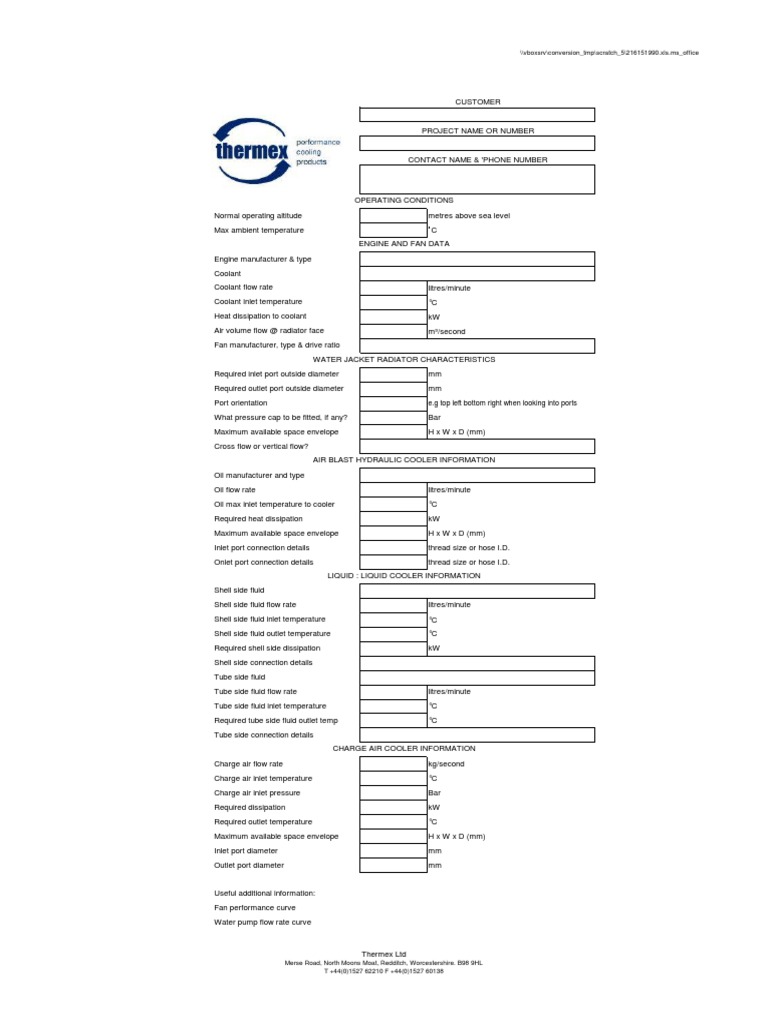 Air Cooled Data Sheet | PDF