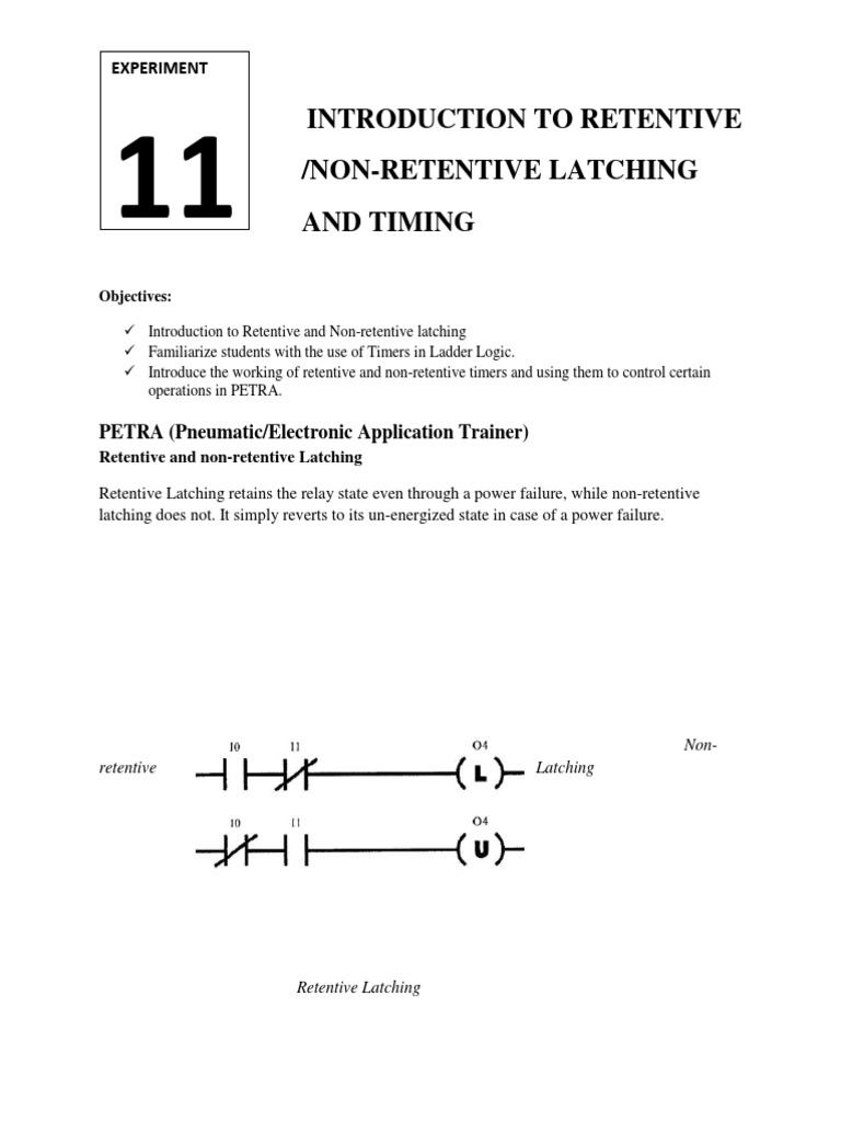 Introduction To Retentive /Non-Retentive Latching and Timing | PDF ...