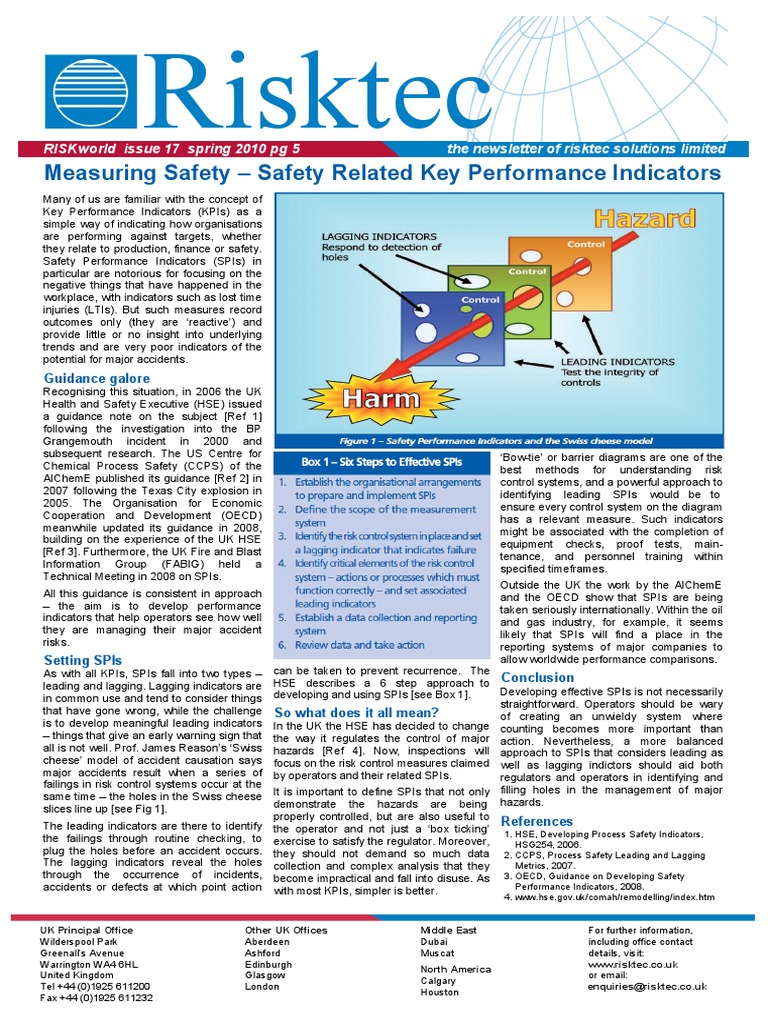 Measuring Safety - Safety Related Kpis | PDF | Safety | Performance ...