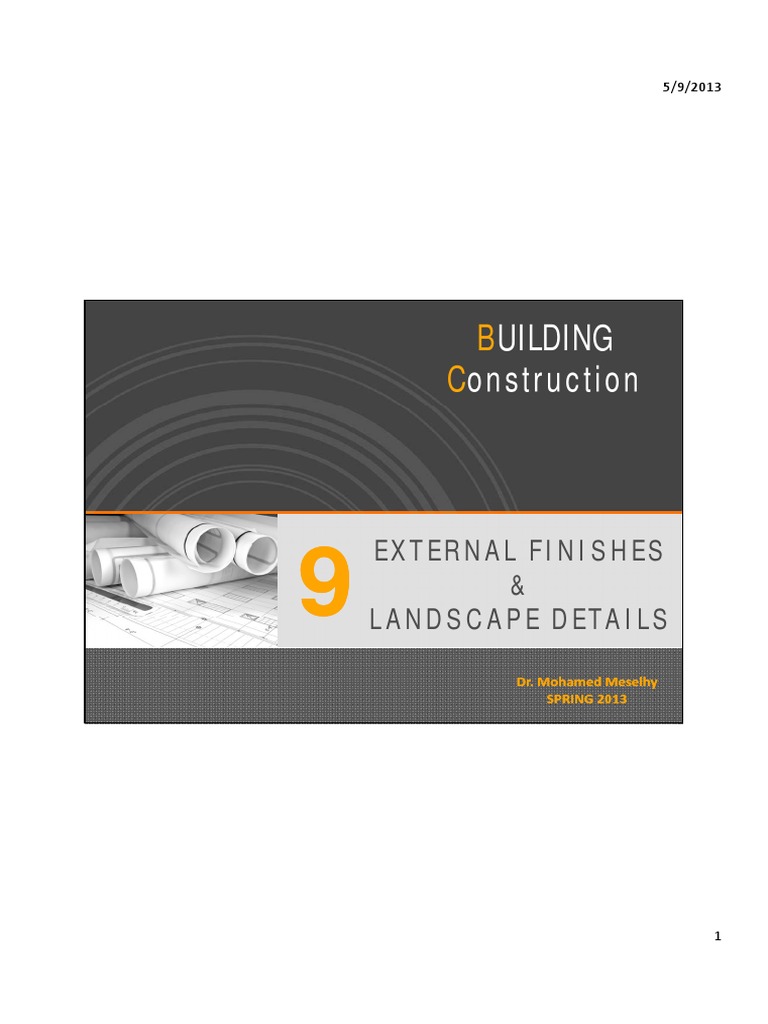 External Finishes and Landscape Details | PDF | Wall | Framing ...