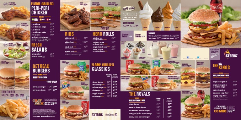 TAKE AWAY MENU - Steers | PDF | Hamburgers | Cooking
