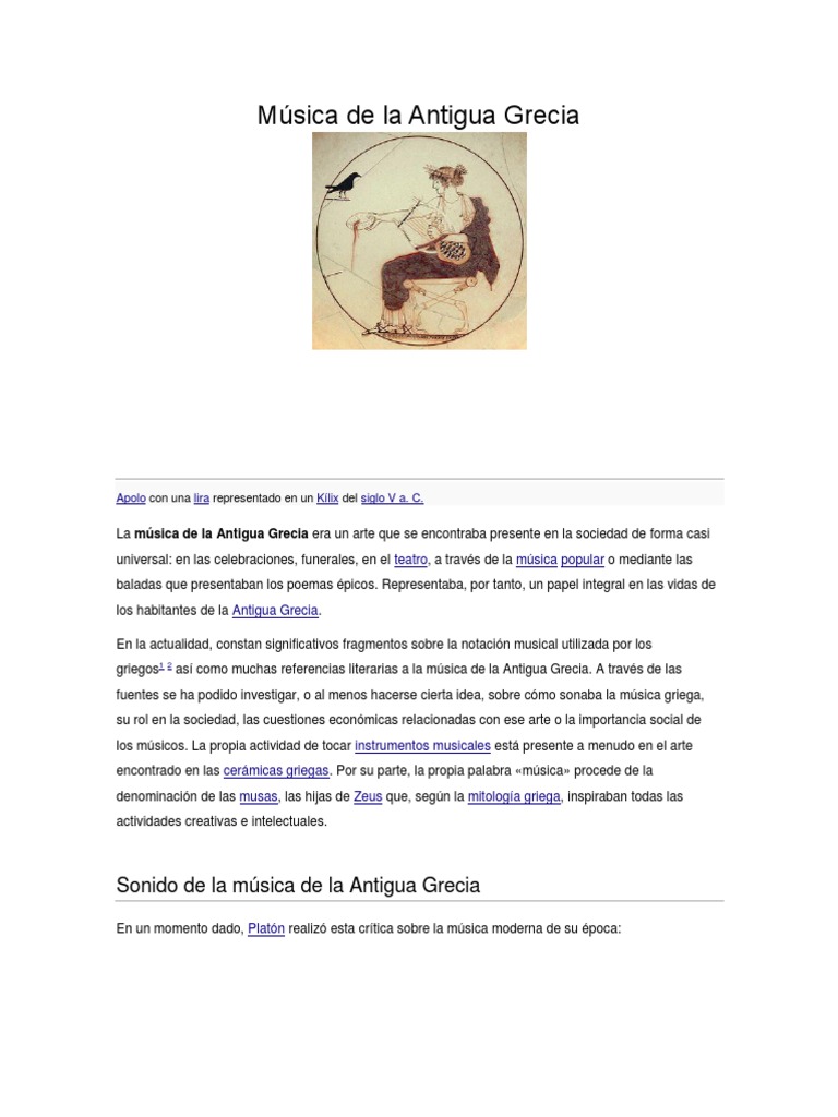 La música en la antigua Grecia: sonidos, escalas y significados | PDF ...