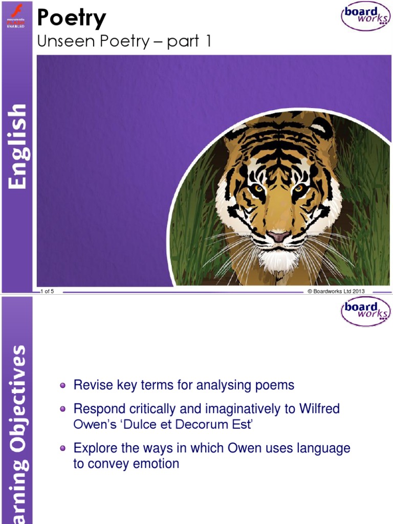 Boardworks Unseen Poetry Resources | PDF | Foreign Language Studies ...