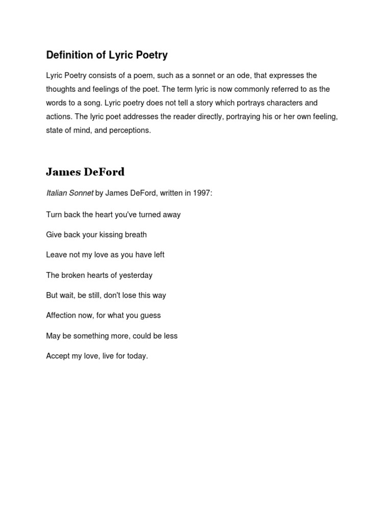 Understanding Lyric Poetry and Ballads | PDF | Poetry