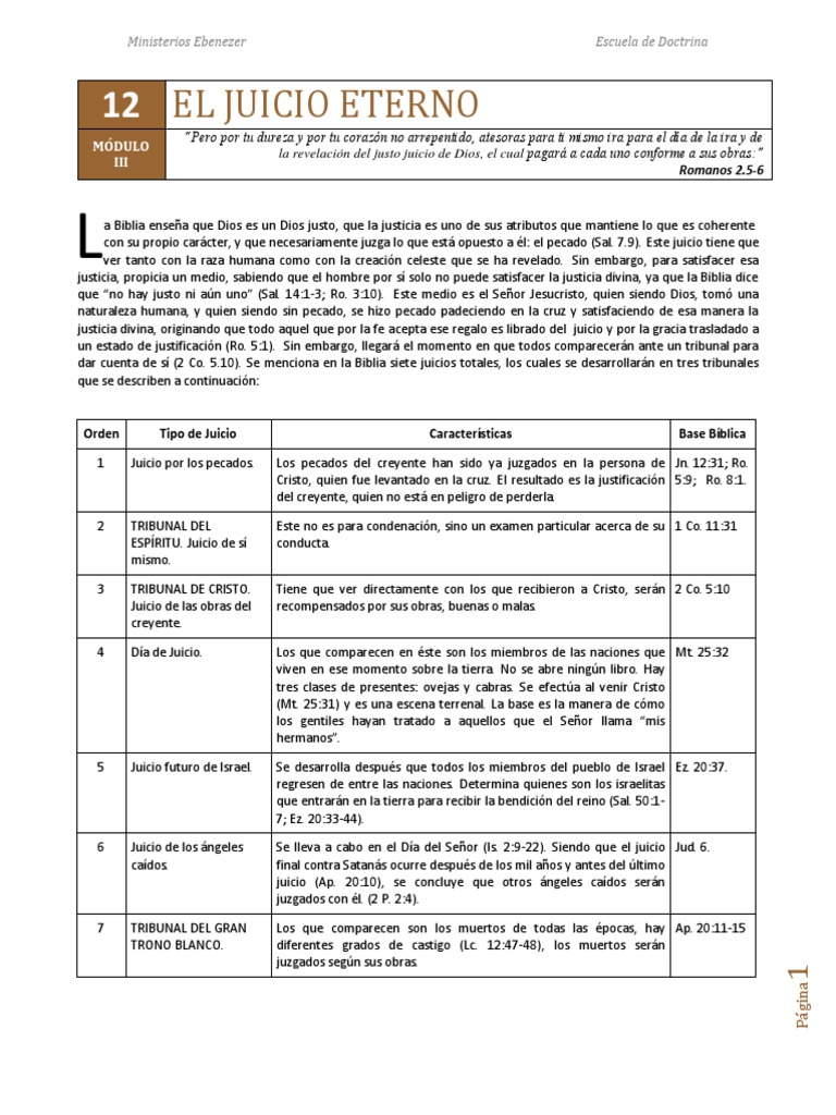 Tema 12 El Juicio Eterno | Pecado | Justificación (teología)