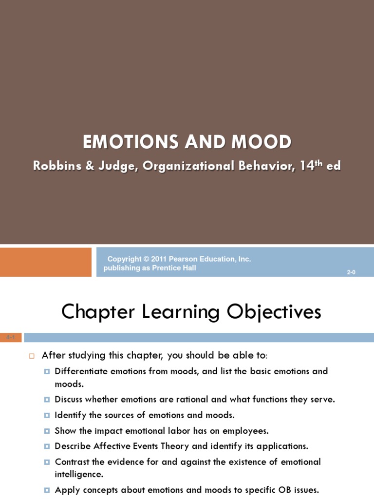 Lesson 4 - Emotions and Moods | PDF | Mood (Psychology) | Mental Health