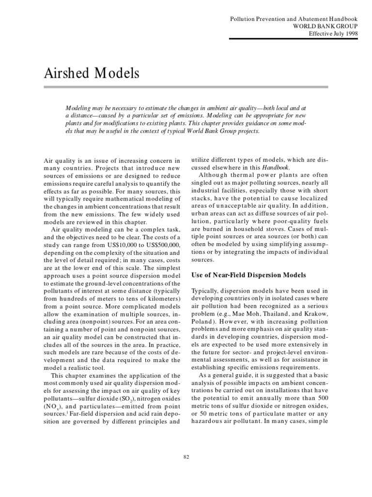Air Quality Dispersion Modeling Guide | PDF | Science & Mathematics ...
