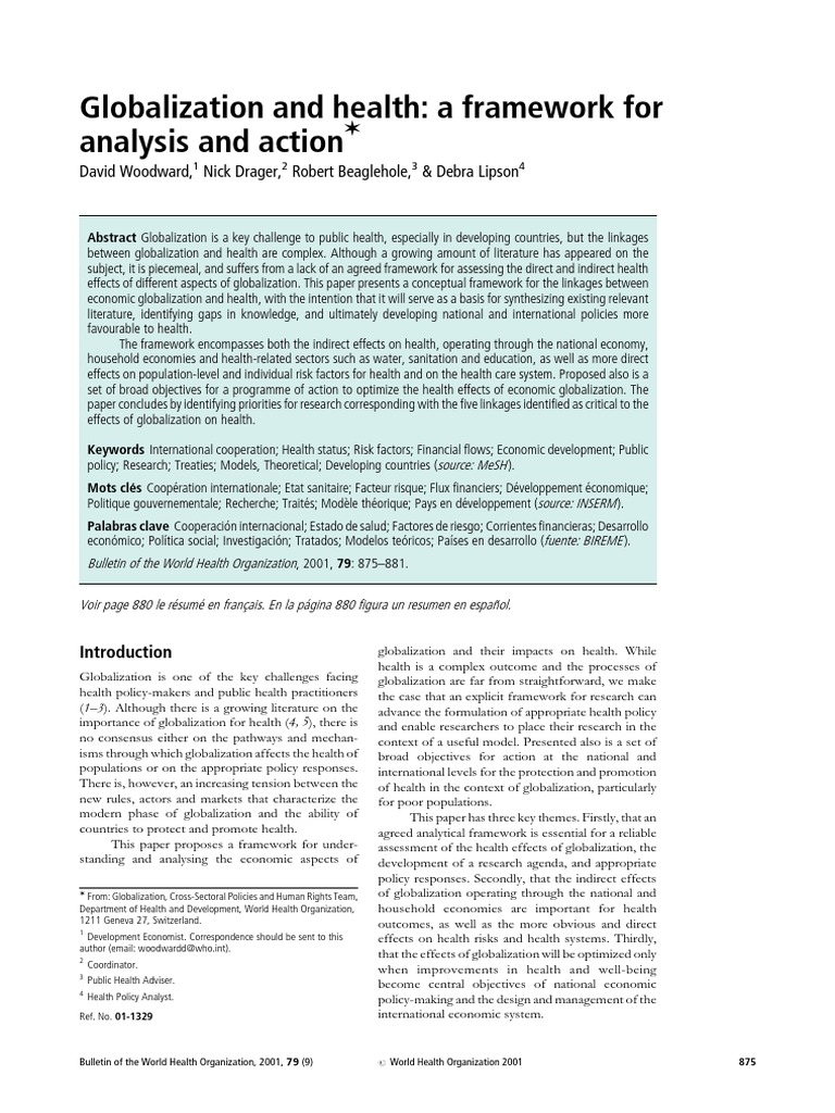 Globalisation in Health | Globalization | World Trade Organization