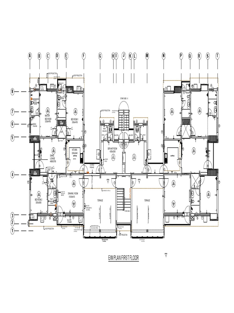 31-Officer's 4du-E & M Plans First Floor-Model | PDF