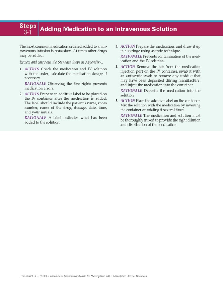 Adding To IV Solution | PDF