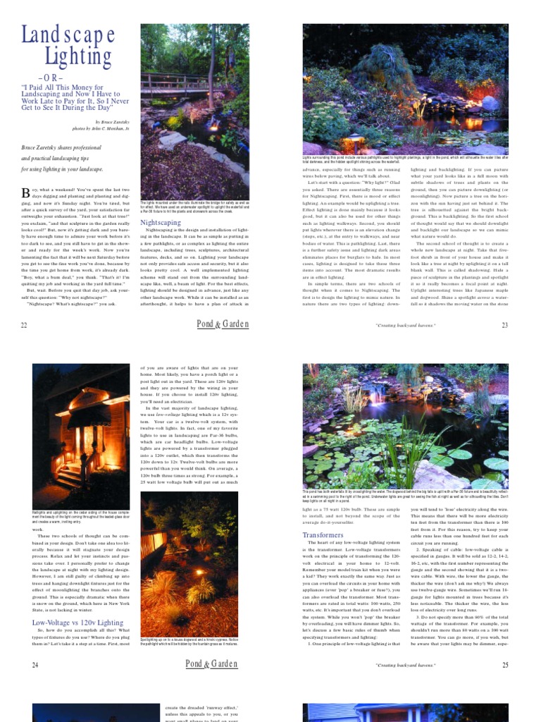 Landscape Lighting: Pond & Garden | PDF | Lighting | Louisiana