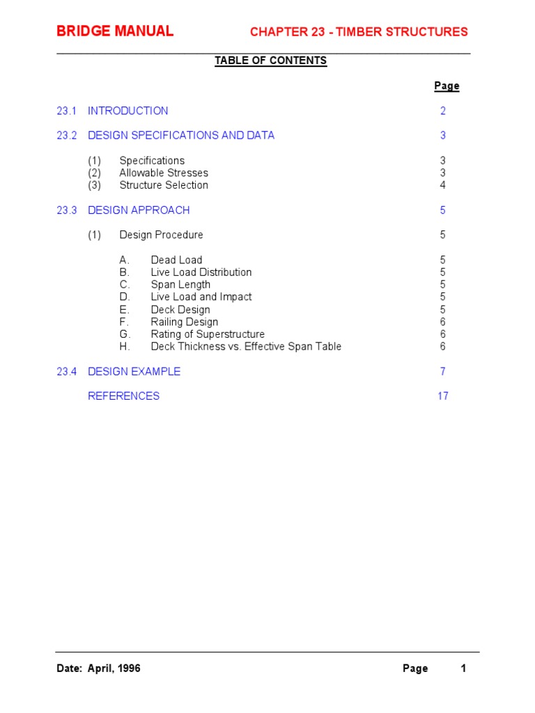 Bridge Manual: 23.1 2 23.2 Design Specifications and Data 3 | PDF ...