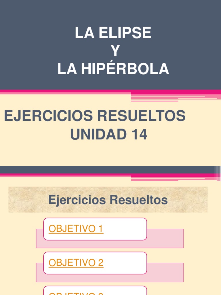 Ejercicios de Elipses e Hipérbolas | PDF | Métodos y materiales de enseñanza | Tecnología