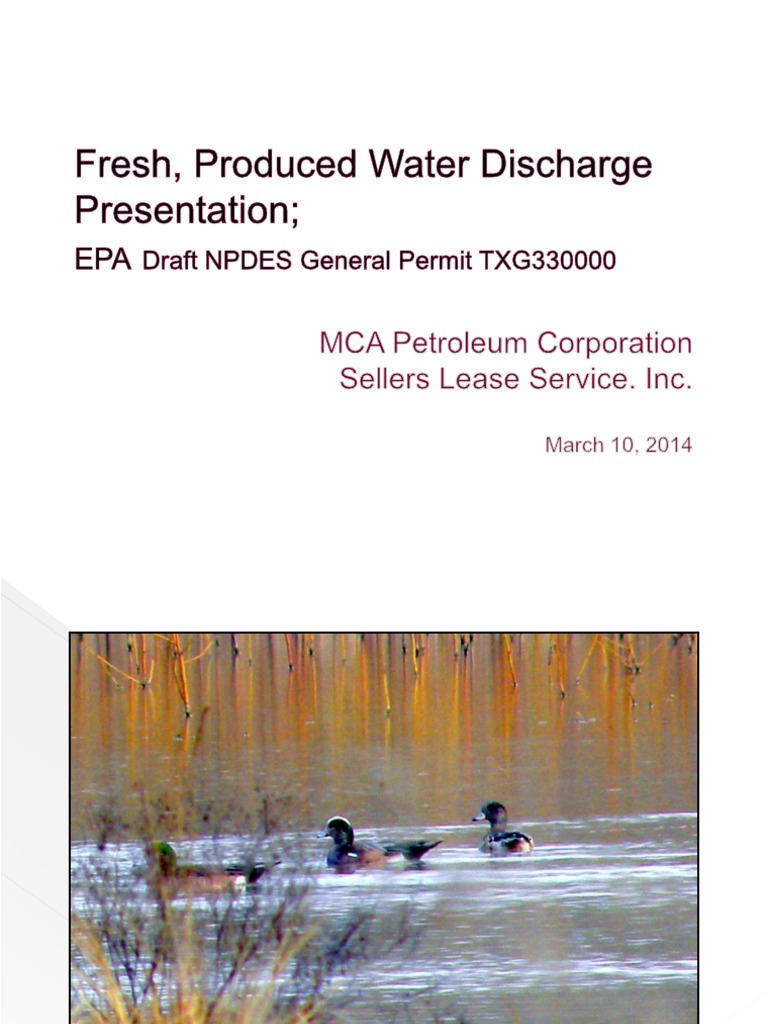 Produced Water Discharge Presentation | PDF | Riparian Zone | Groundwater