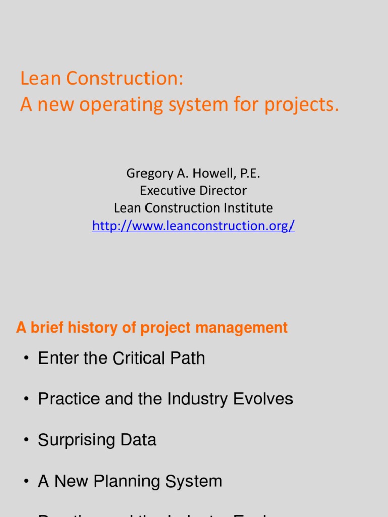 3 Greg Howell-Lean Construction | PDF | Project Management | General ...