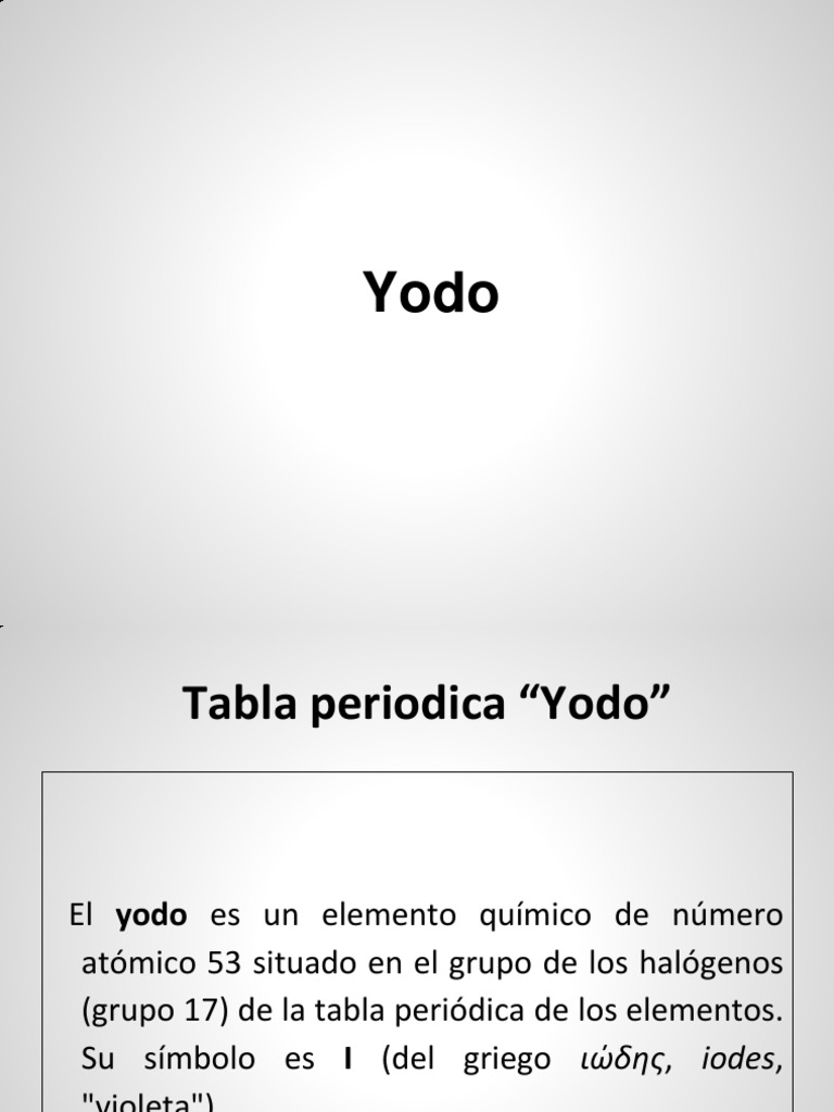 Yodo Presentación Quimica | PDF