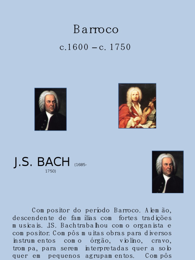 Compositores do Barroco: Bach e Vivaldi | PDF | Tradições de música ...