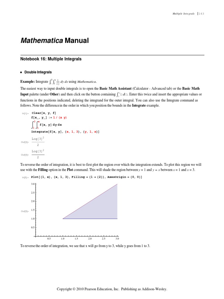Mathematica Manual: Notebook 16: Multiple Integrals | PDF | Integral | Sine