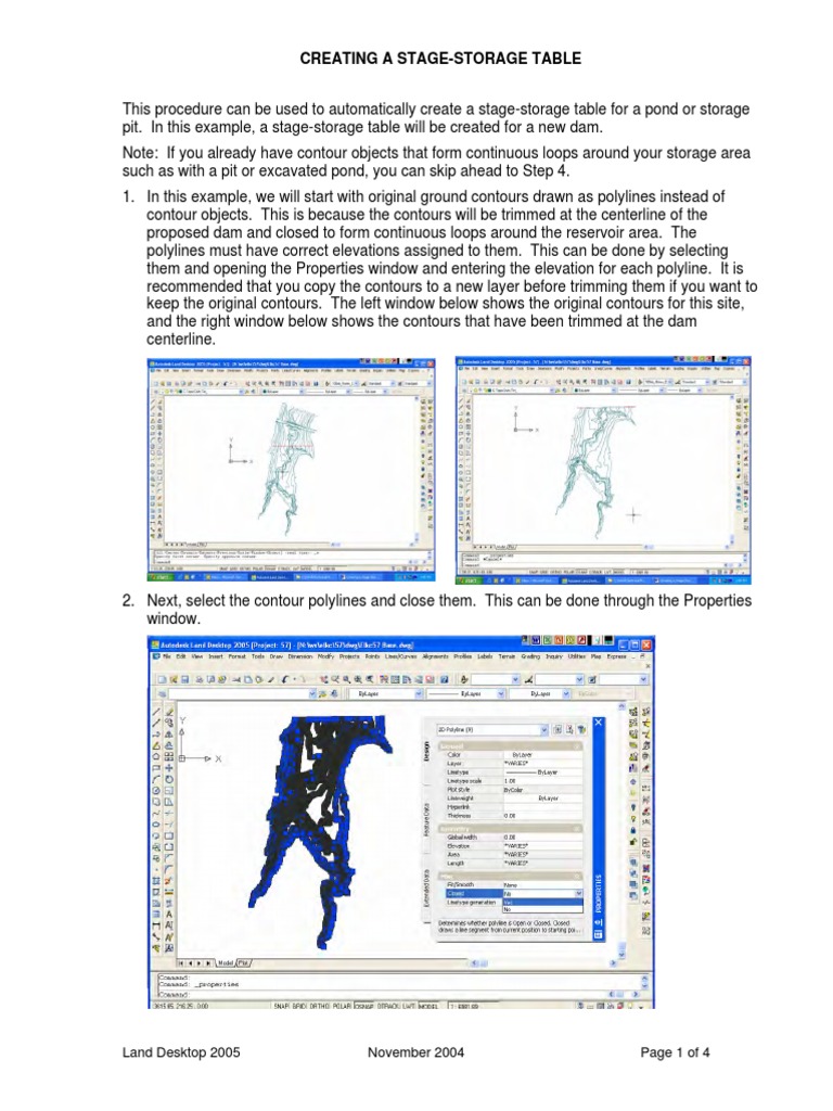 Creating Stage Storage Table CIvil 3D | PDF | Contour Line | Command ...