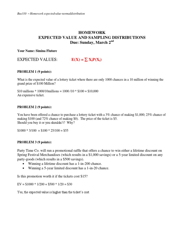 H4 ExpectedValue NormalDistribution Solution | PDF | Percentile ...