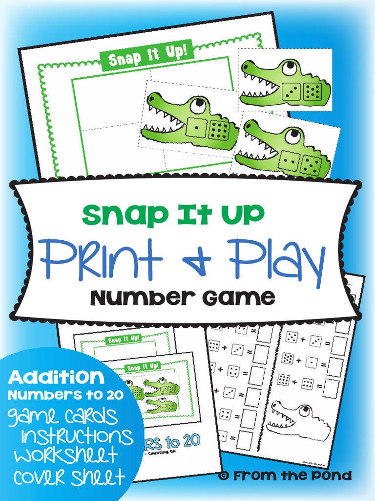 Snap It Up Print Laminate Game Teaching Addition | PDF | Worksheet ...
