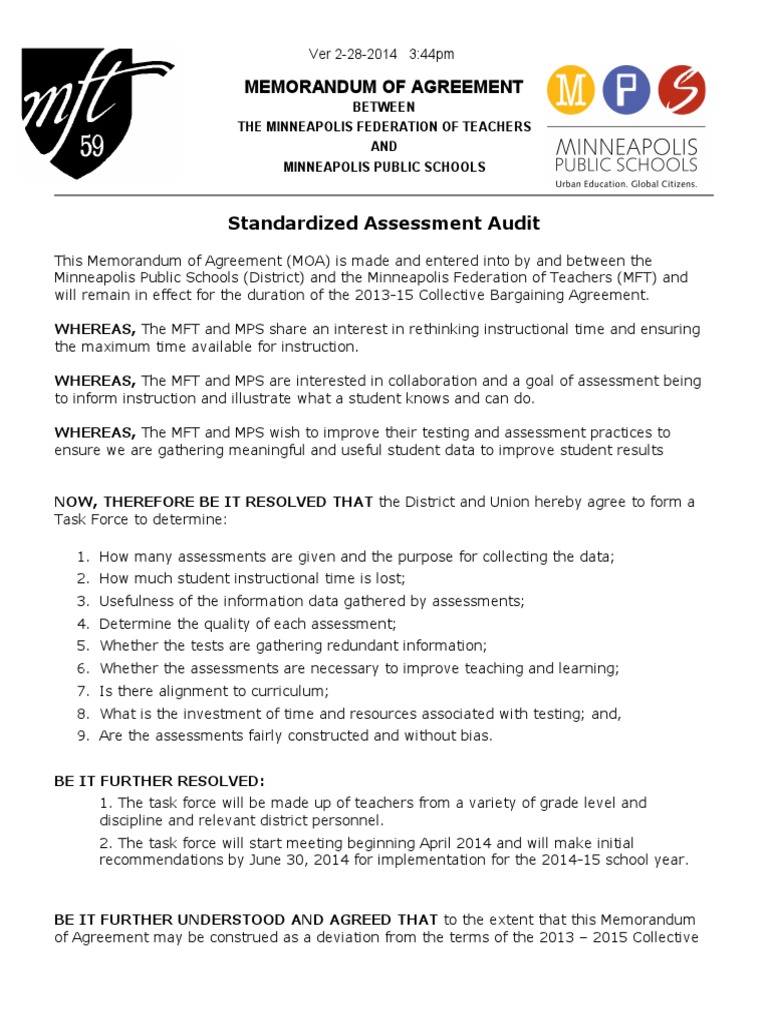 MFT Assessment Collaboration Agreement | PDF
