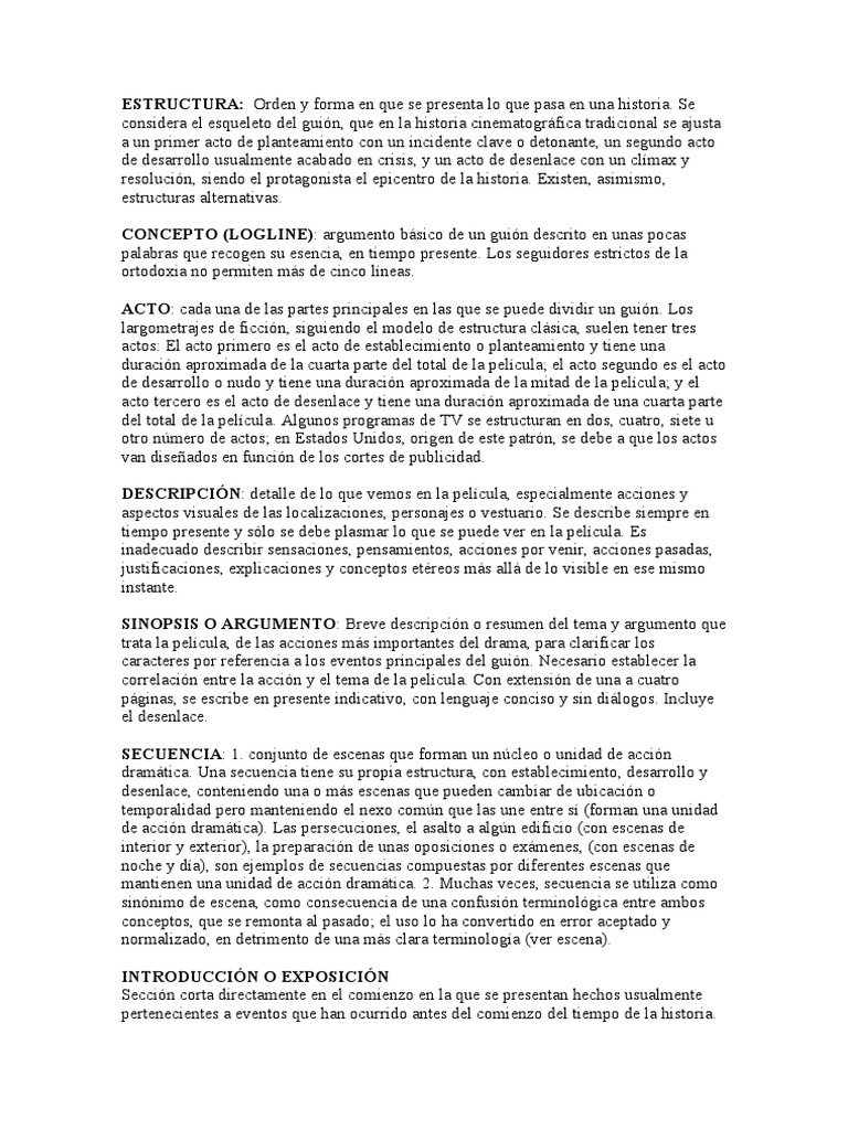 partes de la estructura dramática