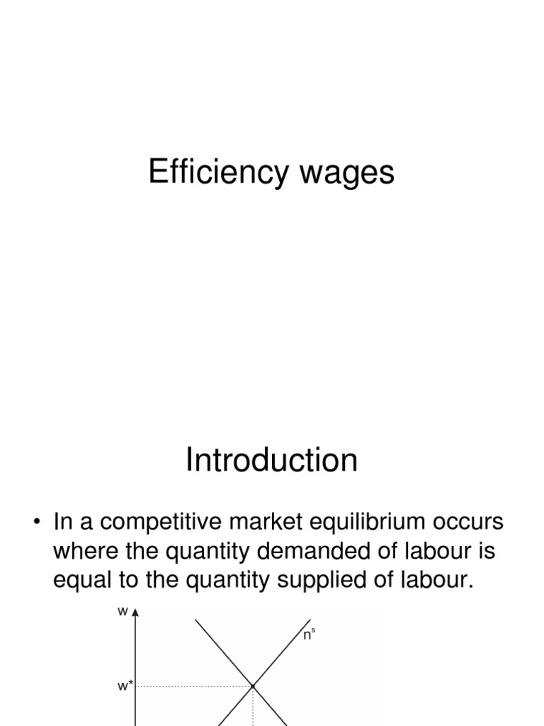 Efficiency Wages | PDF | Labour Economics | Unemployment